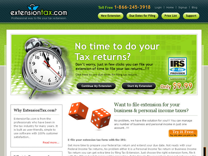 ExtensionTax.com One Stop Shop for Tax Extensions!